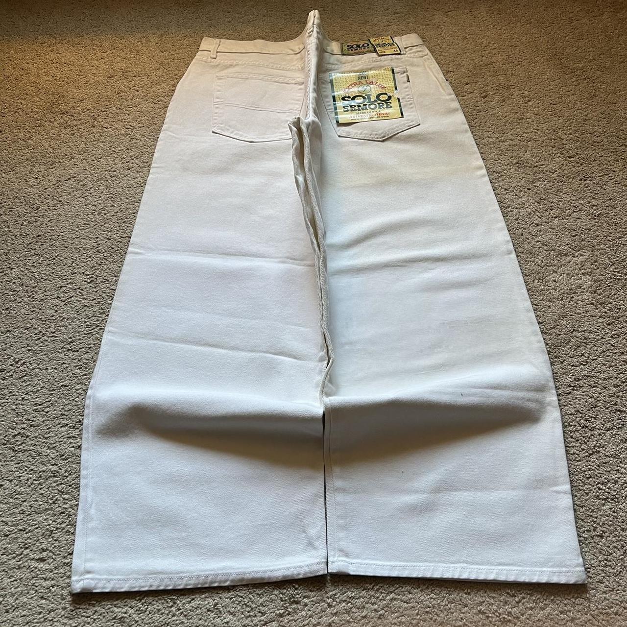 Vintage Solo Jeans Wide Leg Fit Jnco Style White... - Depop