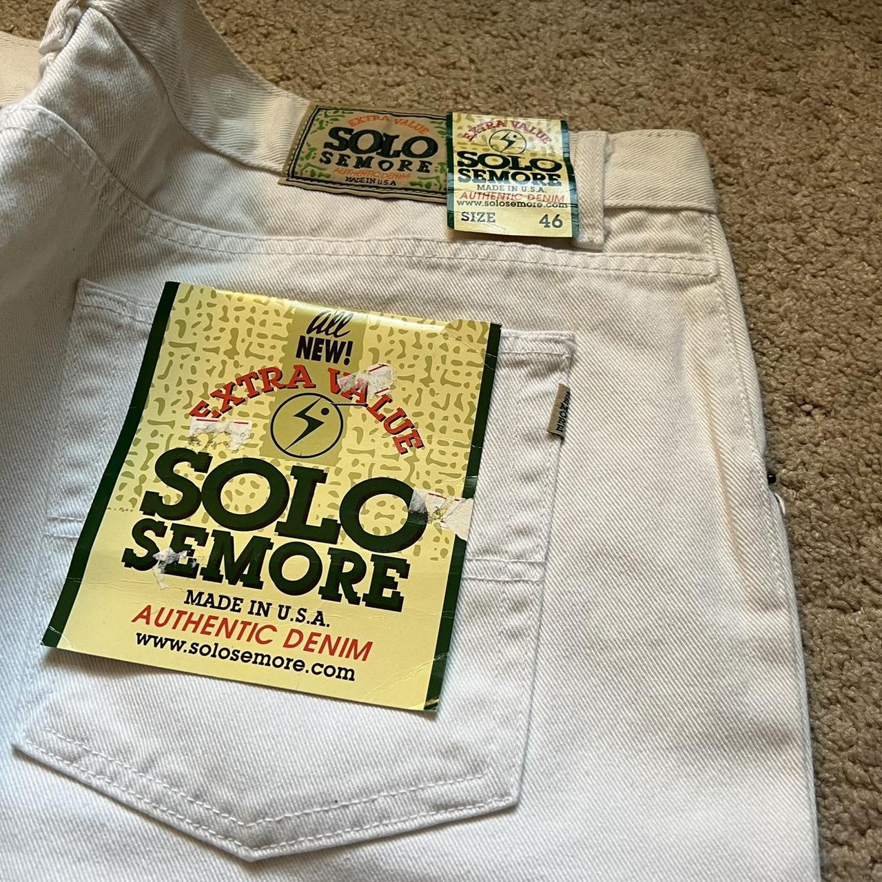 Vintage Solo Jeans Wide Leg Fit Jnco Style White... - Depop