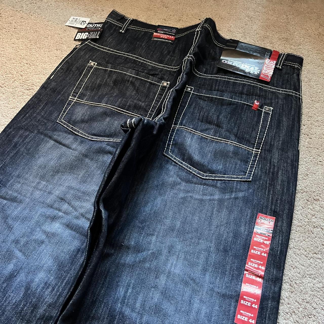 Vintage Southpole Red Tab Dark Blue Faded Baggy Fit... - Depop