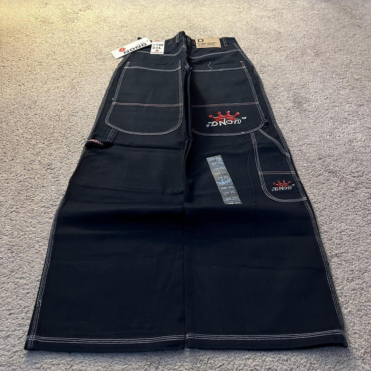 JNCO Style Black DNON Jeans Wide Leg Big Pocket... - Depop