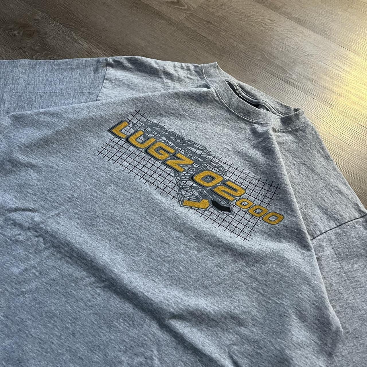 Vintage Y2K Lugz Shirt Logo Spellout Print Grey... - Depop