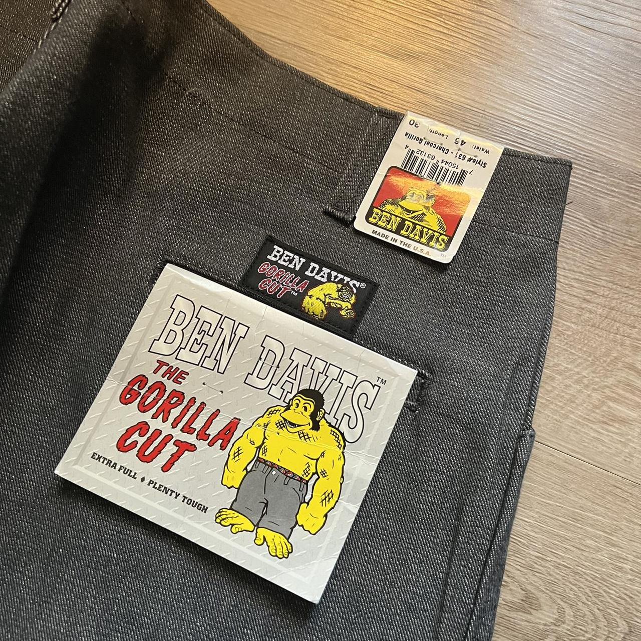 RARE Vintage Ben Davis Gorilla Cut Denim Jeans Grey... - Depop