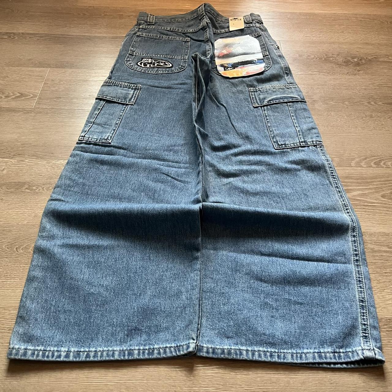 Vintage Lee Pipes Jeans Cargo Wide Leg Fit Jnco... - Depop