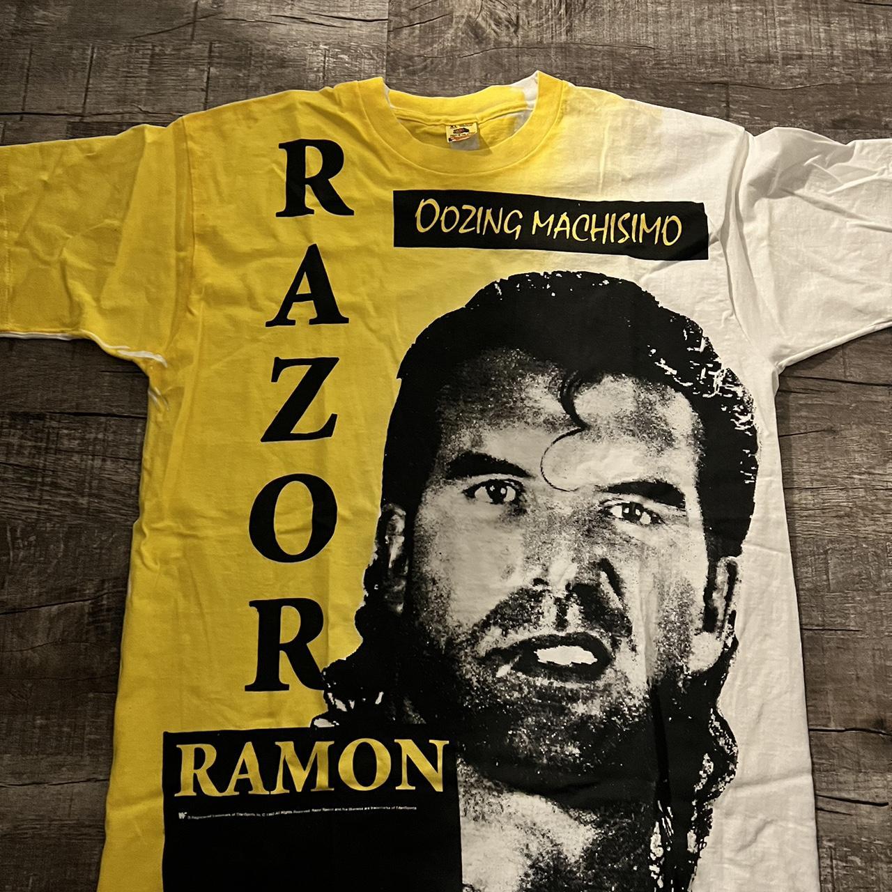 Vintage 1992 WWF Razor Ramon yellow and black... - Depop