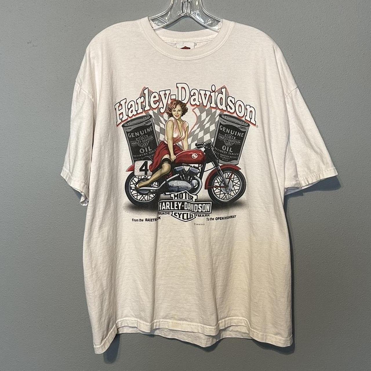 Harley Davidson Men's White T-shirt | Depop