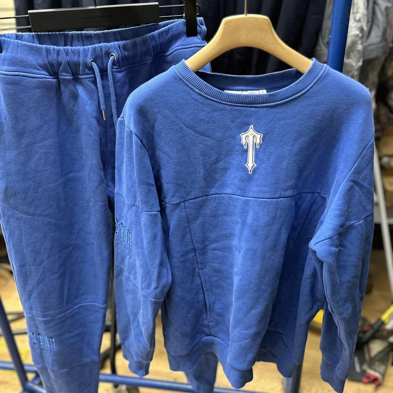 Trapstar crew neck tracksuit Royal blue Size... - Depop