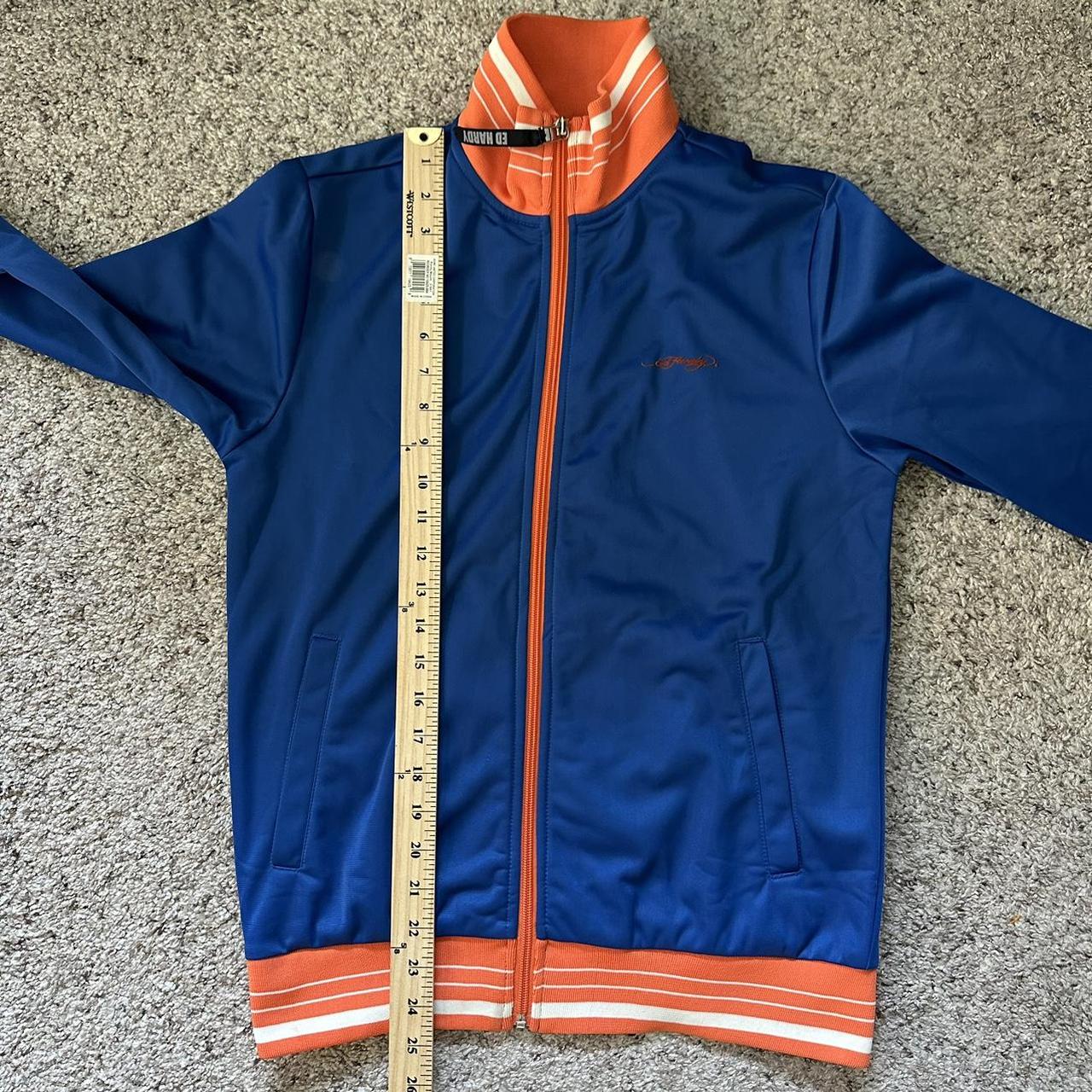 Ed Hardy Tiger Logo Full Zip Lightweight Jacket Blue... - Depop