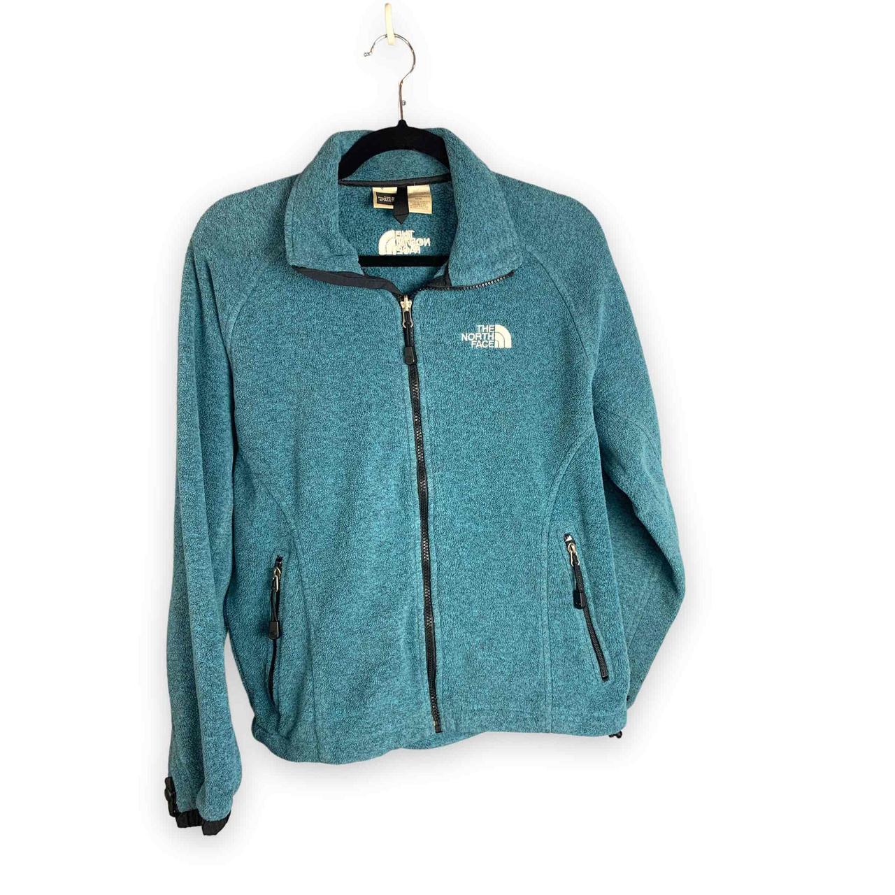 Blue and black fleece full zip up jacket. Zip... - Depop