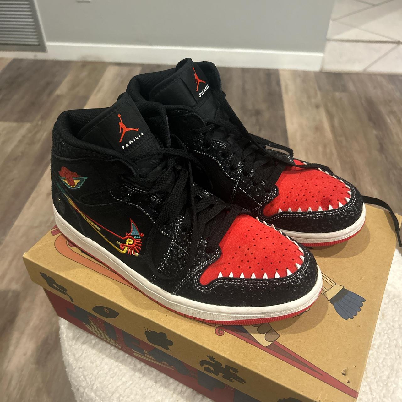 Nike Jordan 1 mid siempre familia aztec shoes- only... | Depop