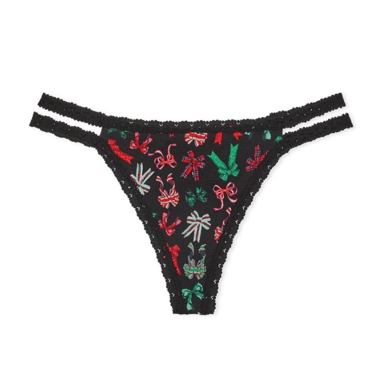 *Victoria's Secret PINK WINK Lace-Trim Strappy Thong... - Depop