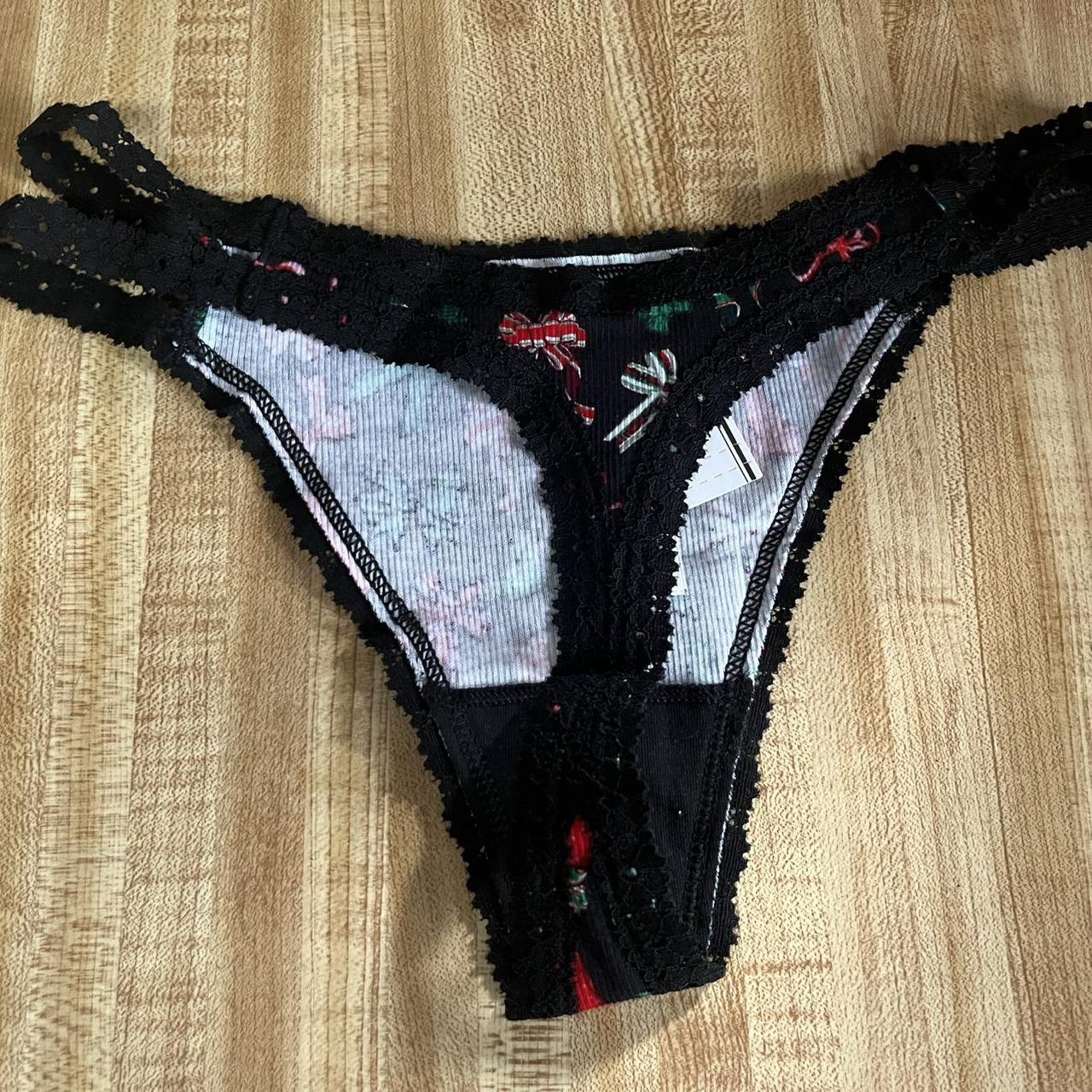 *Victoria's Secret PINK WINK Lace-Trim Strappy Thong... - Depop