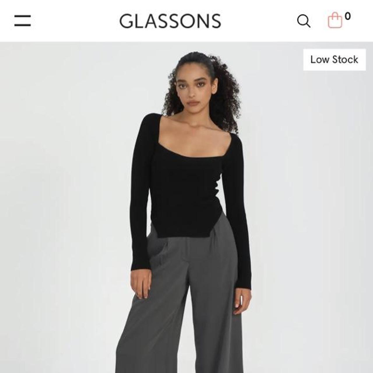 Glassons black sweetheart neckline top. Size S.... - Depop