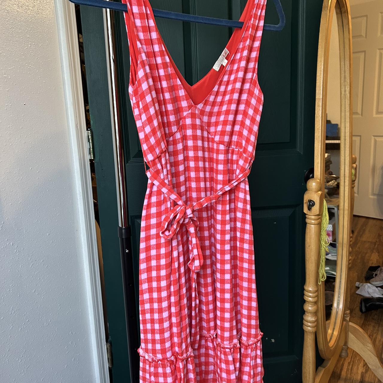 Red and pink dress This red and pink checkered... - Depop