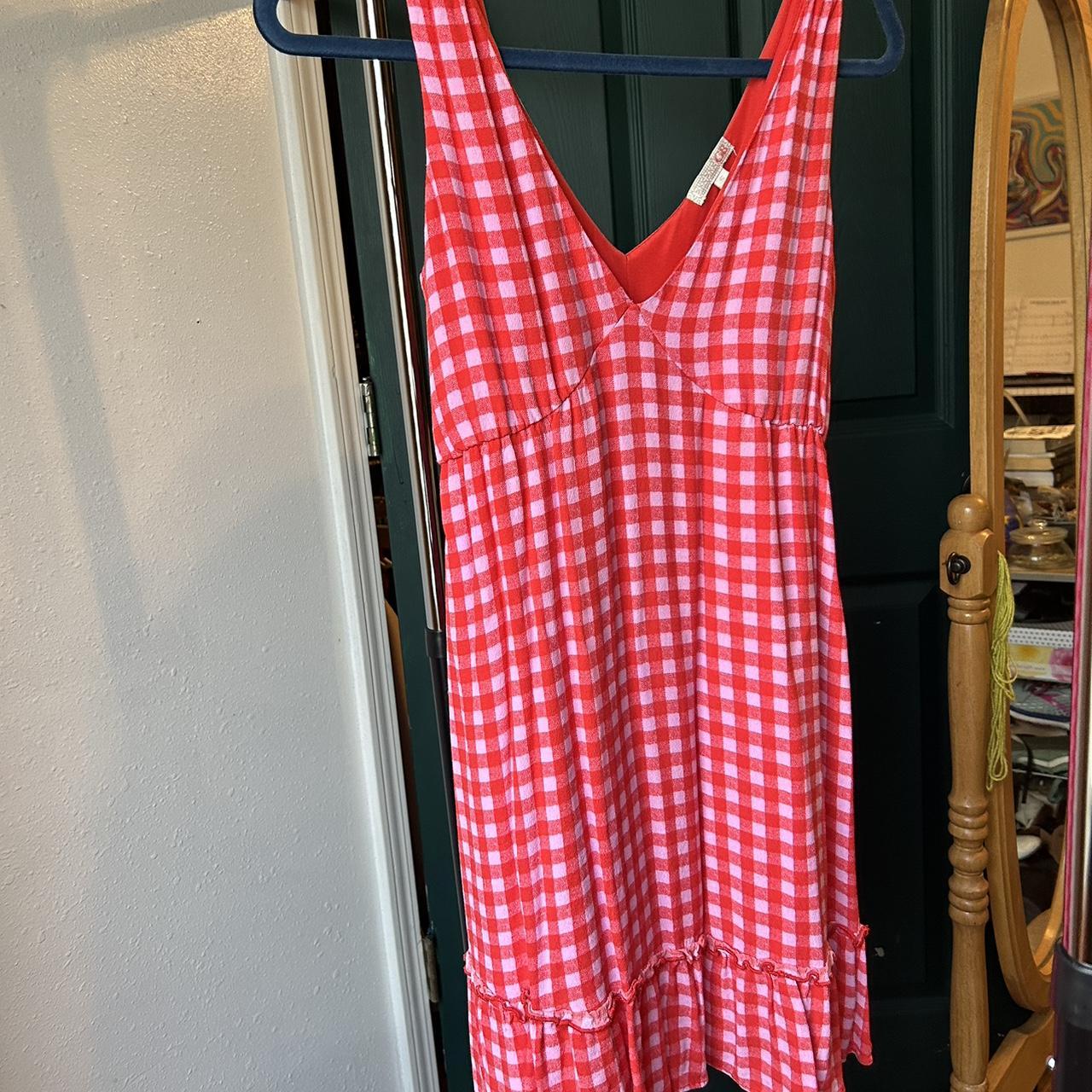 Red and pink dress This red and pink checkered... - Depop