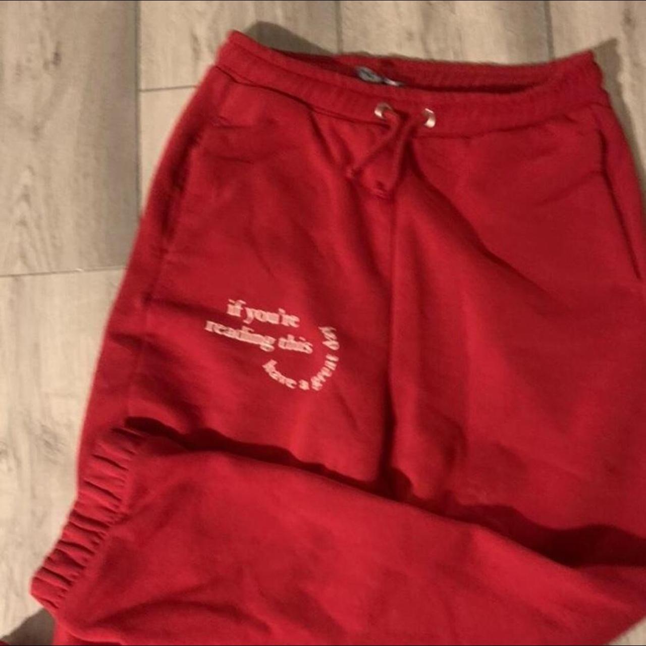 Red primark joggers so comfy on in good condition - Depop