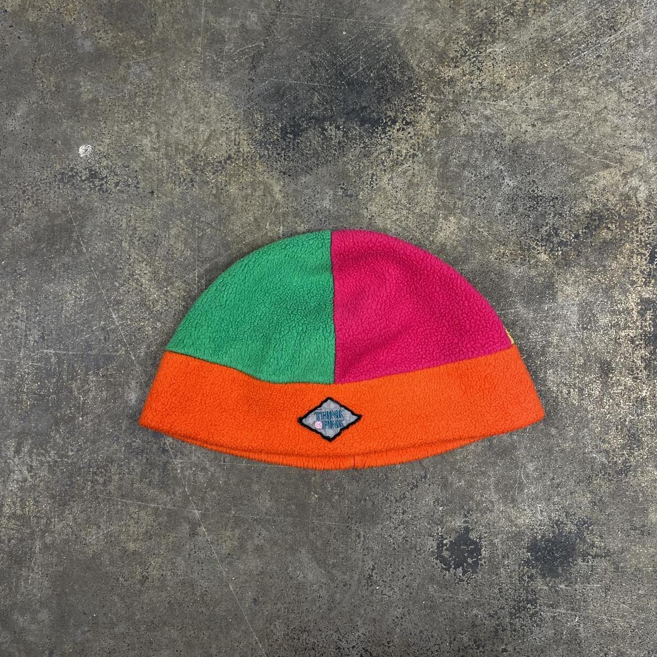 Think Pink USA Beanie Hat Spellout Logo Vintage Y2K... - Depop