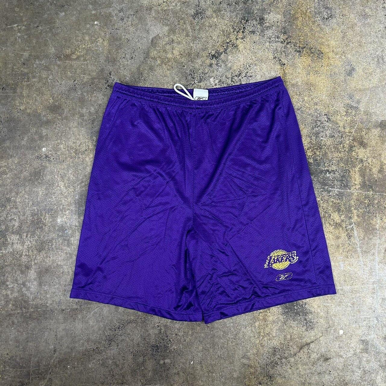 LAKERS Reebok NBA Basketball Shorts Vintage USA... - Depop