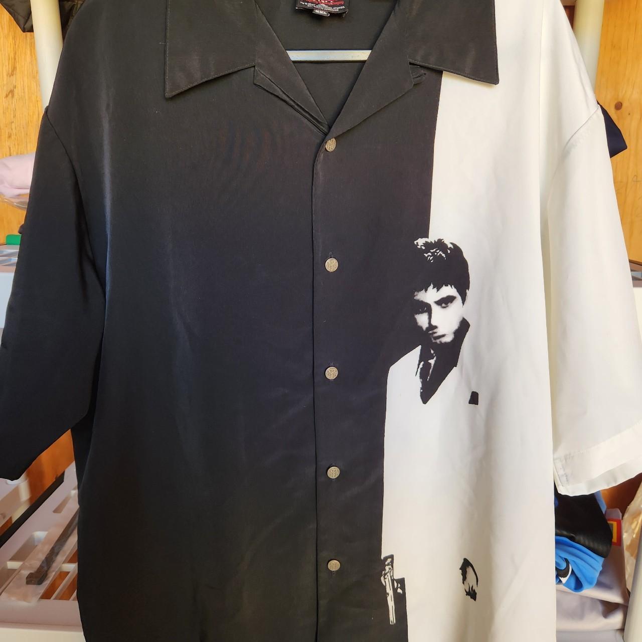 Scarface black & white button up shirt #Scarface... | Depop