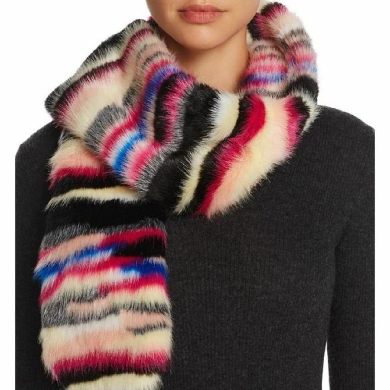 Cara New York Rainbow Faux Fur Scarf NEW - Depop