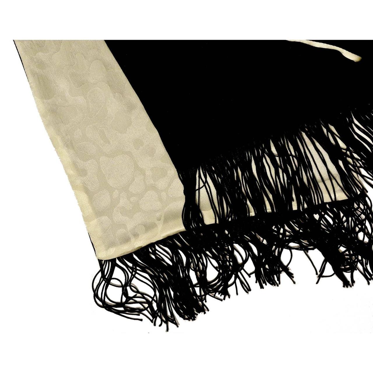 Women's Black and White Scarf-wraps | Depop