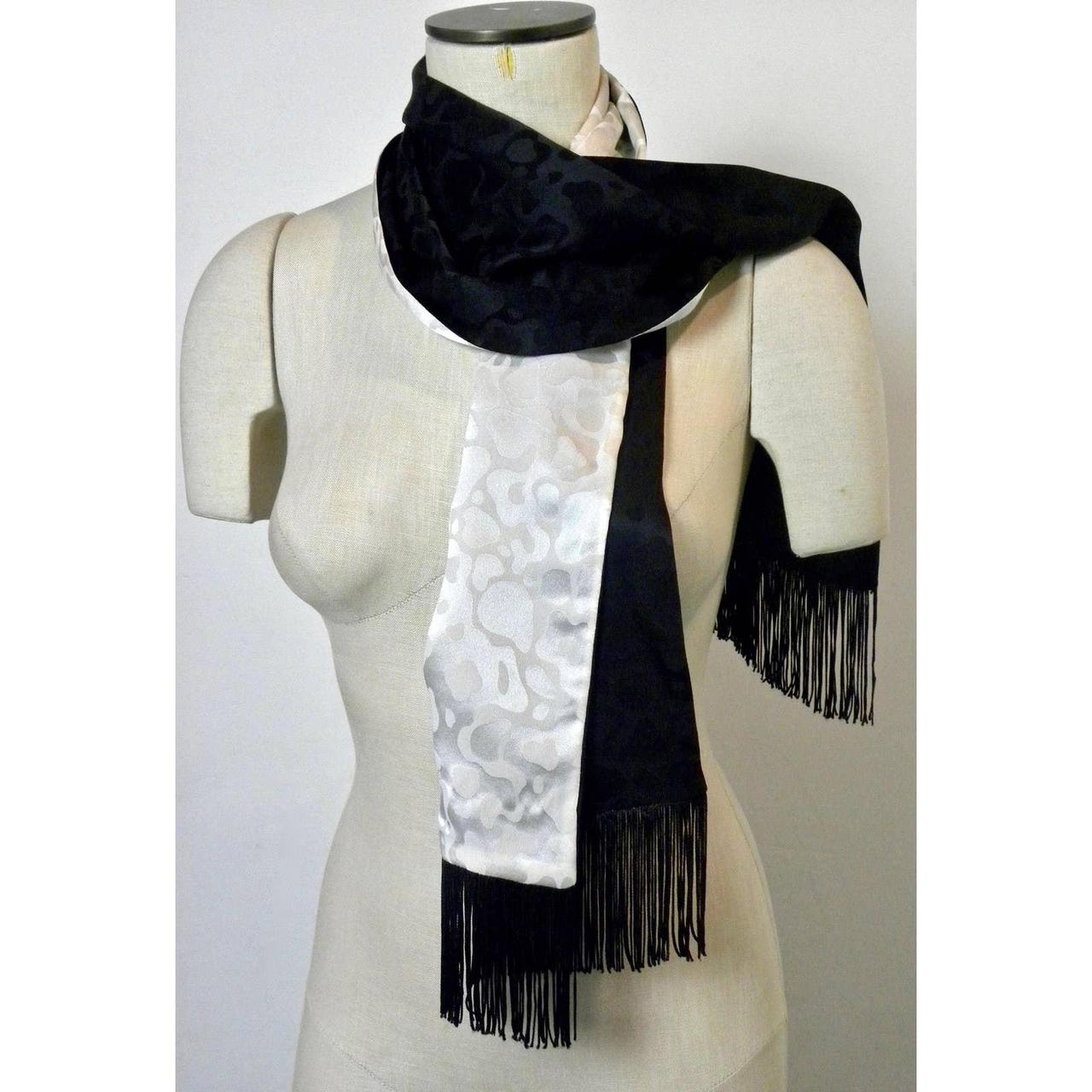 Women's Black and White Scarf-wraps | Depop