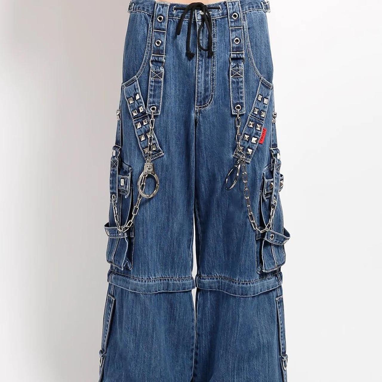 TRIPP NYC LOCK UP PANTS LIGHT BLUE DENIM #TRIPPNYC... - Depop