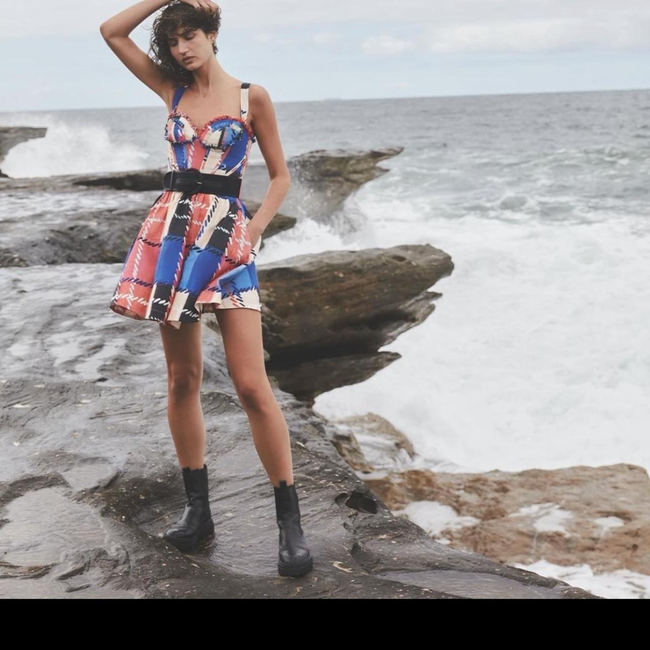 Leo Lin linen mini dress size8 brand new - Depop