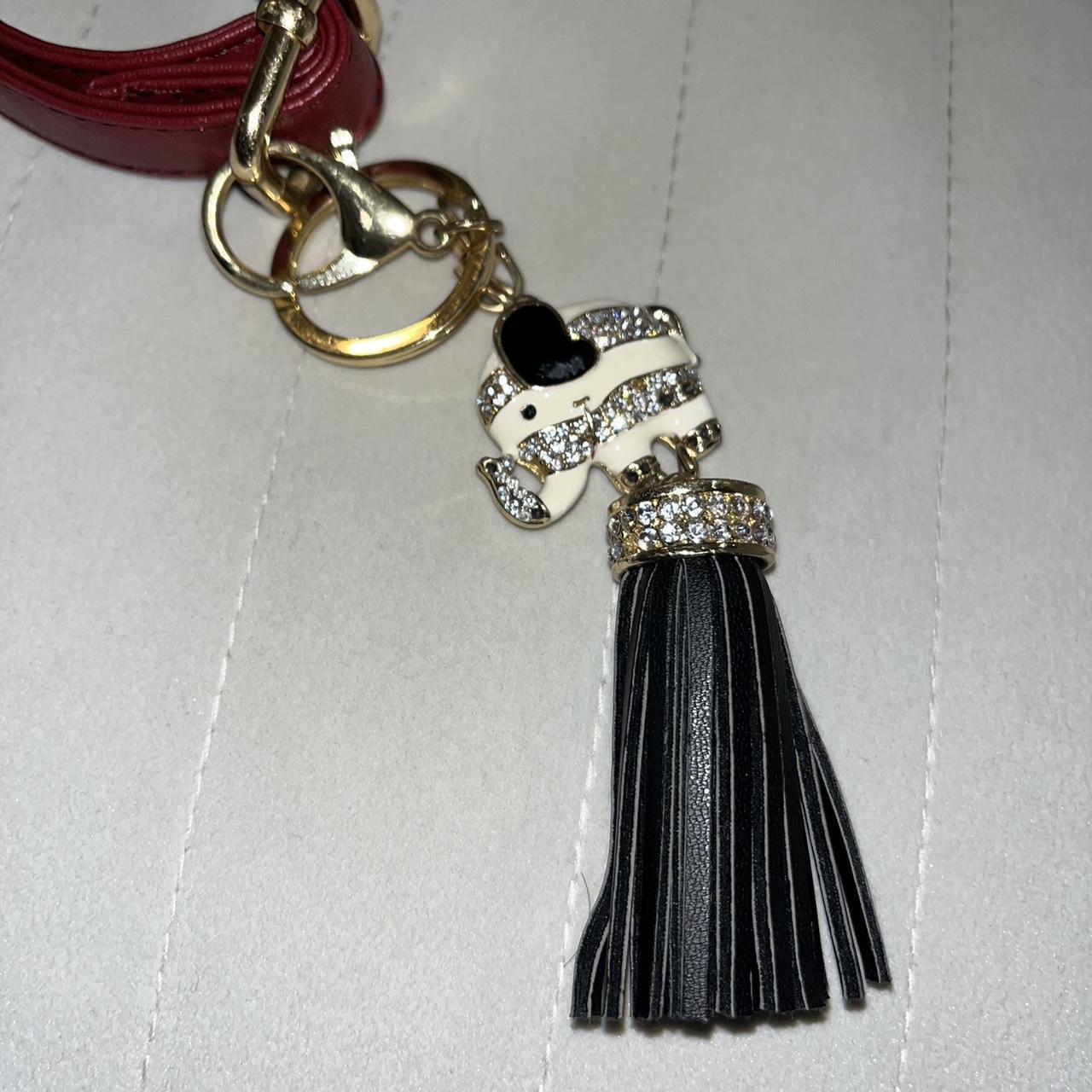 Bebe burgundy-red backpack, with keychain. - Depop