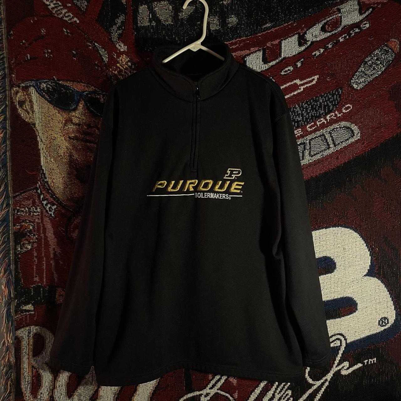 Vintage Purdue University Boilermakers Quarter Zip... - Depop
