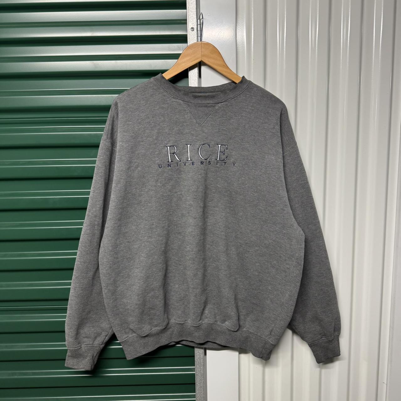 Vintage Rice University Owls Grey Crewneck Sweater... | Depop