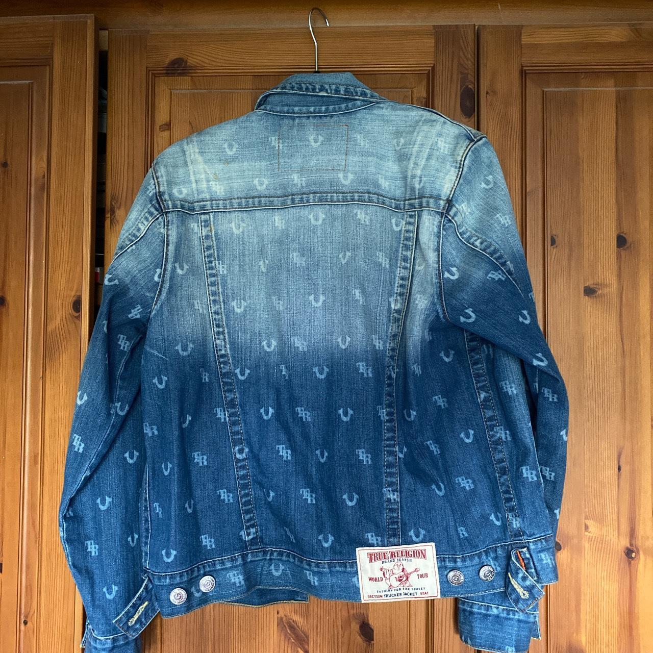 True Religion Denim Jacket worn a few times still... - Depop