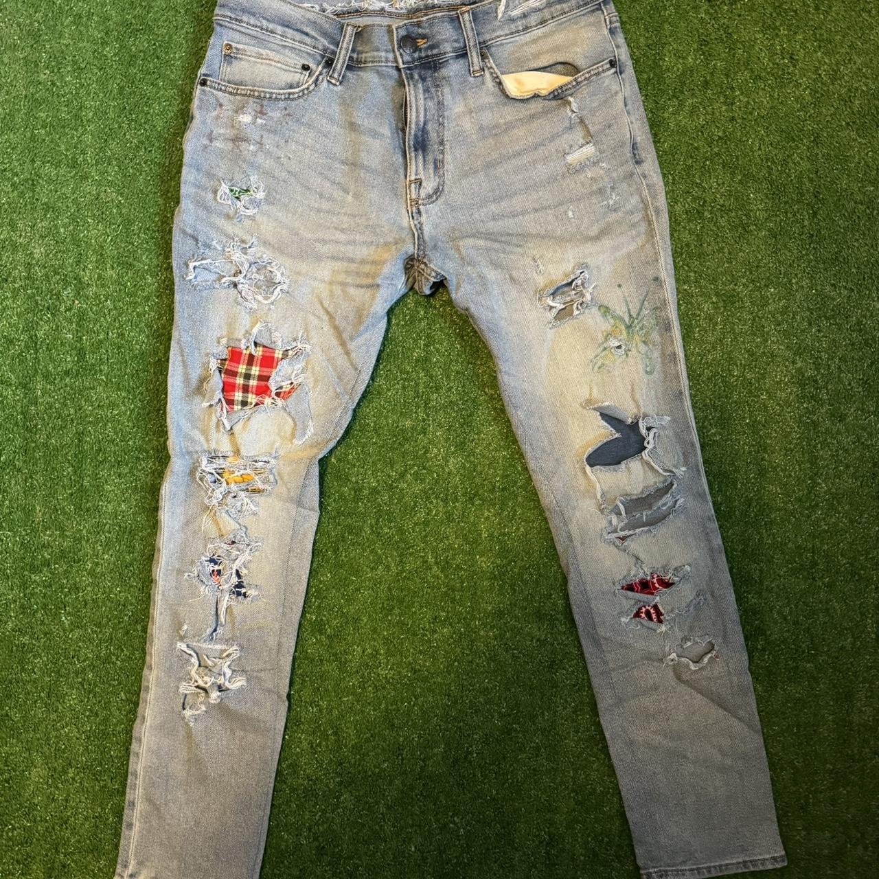 Le WuZ Studios Custom Denim Skinny Jeans Size 34W... | Depop