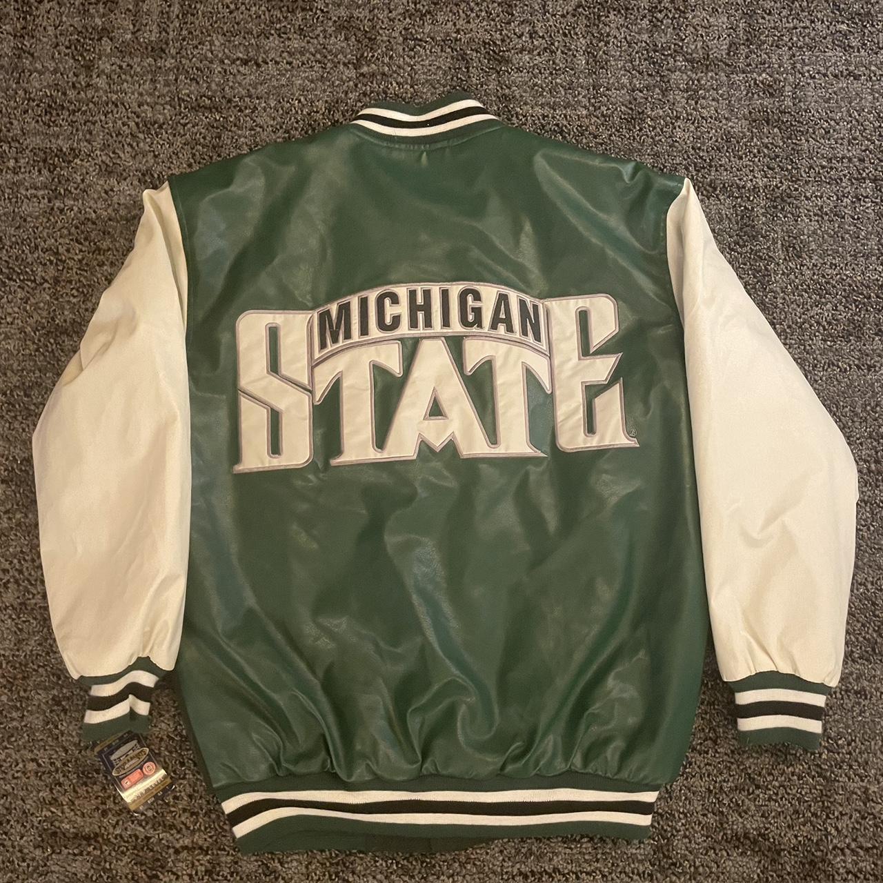 vintage michigan state varsity jacket with og... - Depop