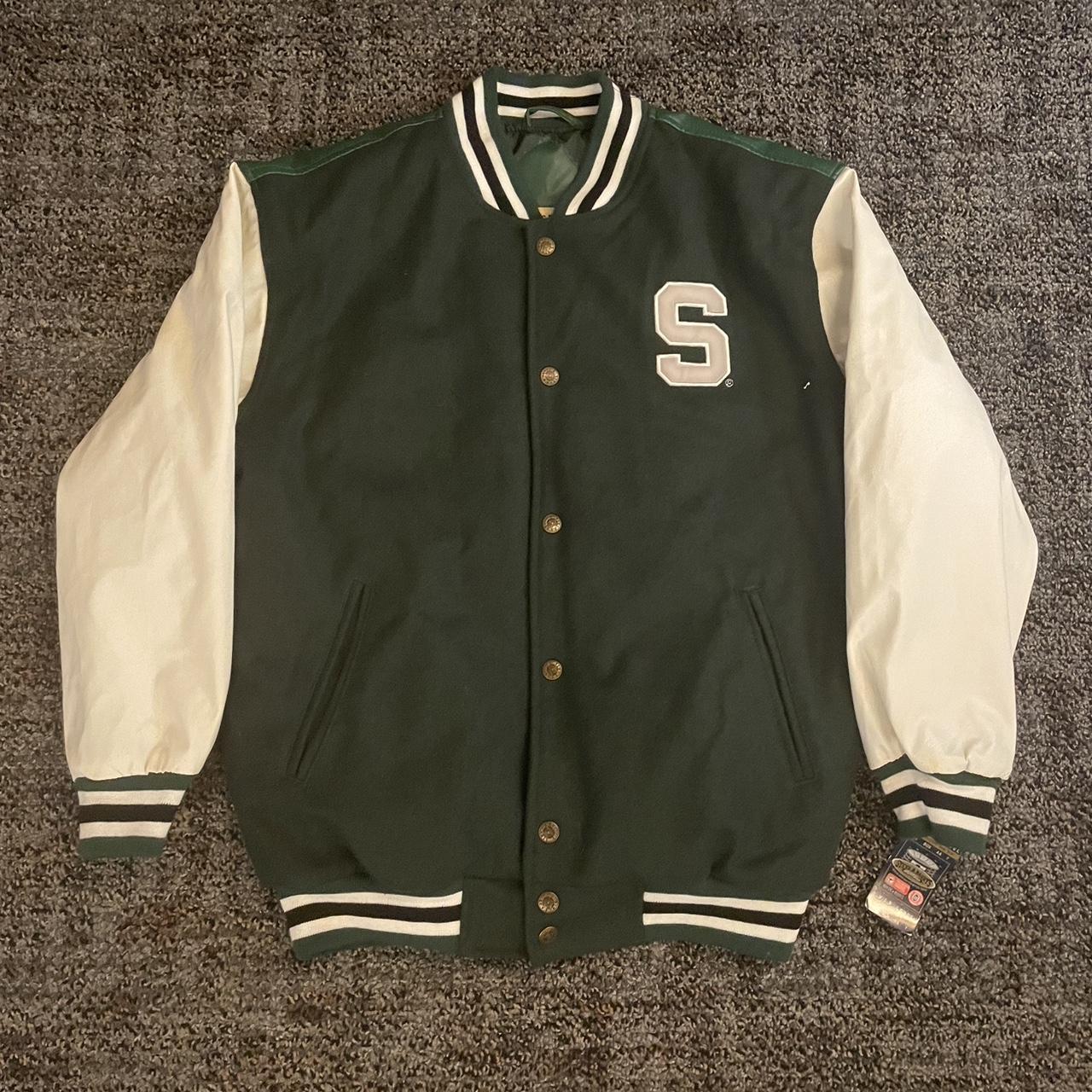 vintage michigan state varsity jacket with og... - Depop