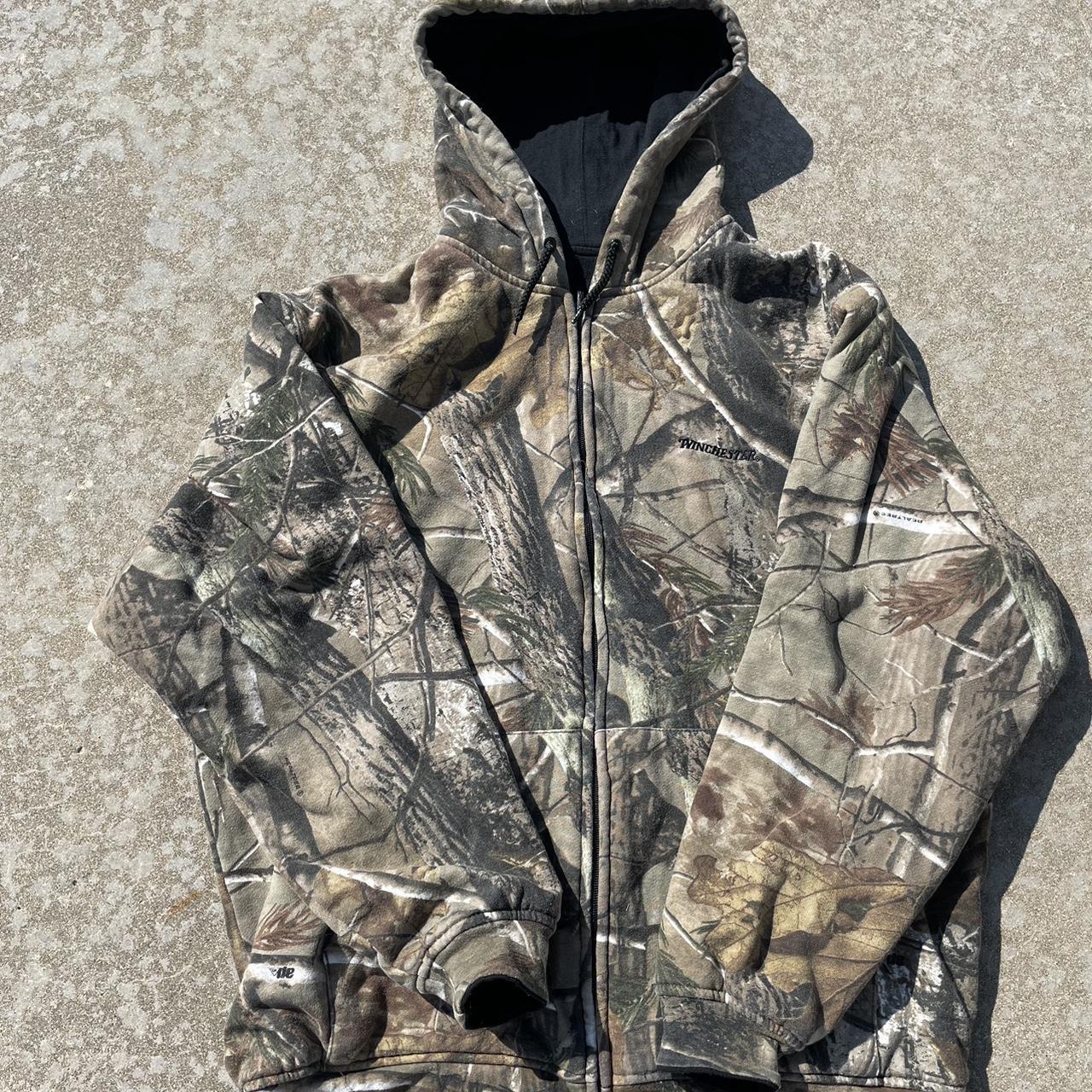 vintage real tree camo reversible hoodie size... - Depop