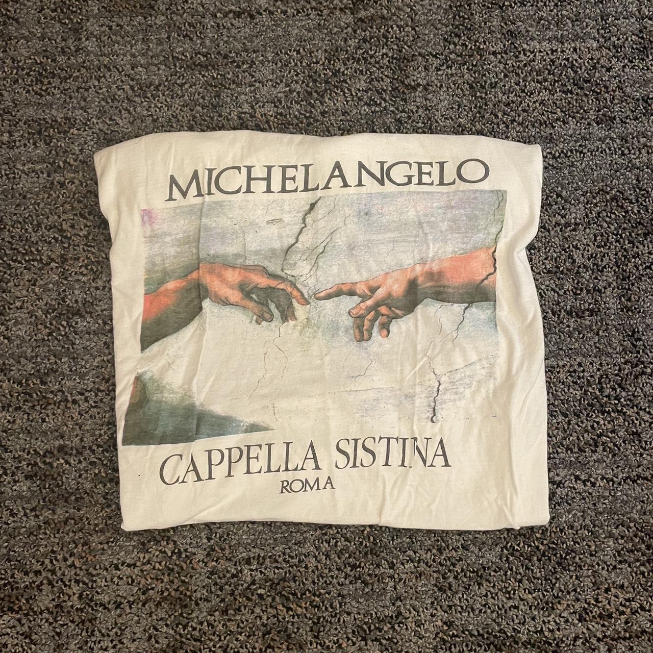 vintage Michael Angelo Cappella Sistina art tee fits... - Depop