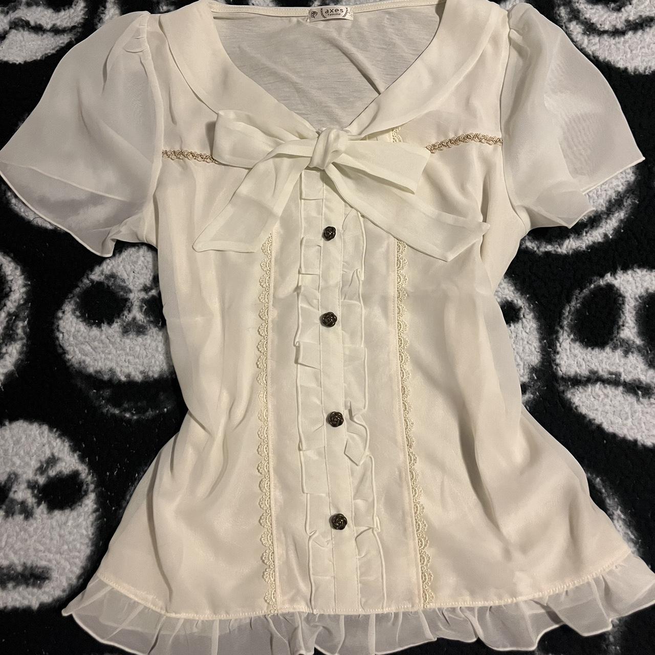 Axes Femme Milky White horror protag shirt :33 🐾 -... | Depop