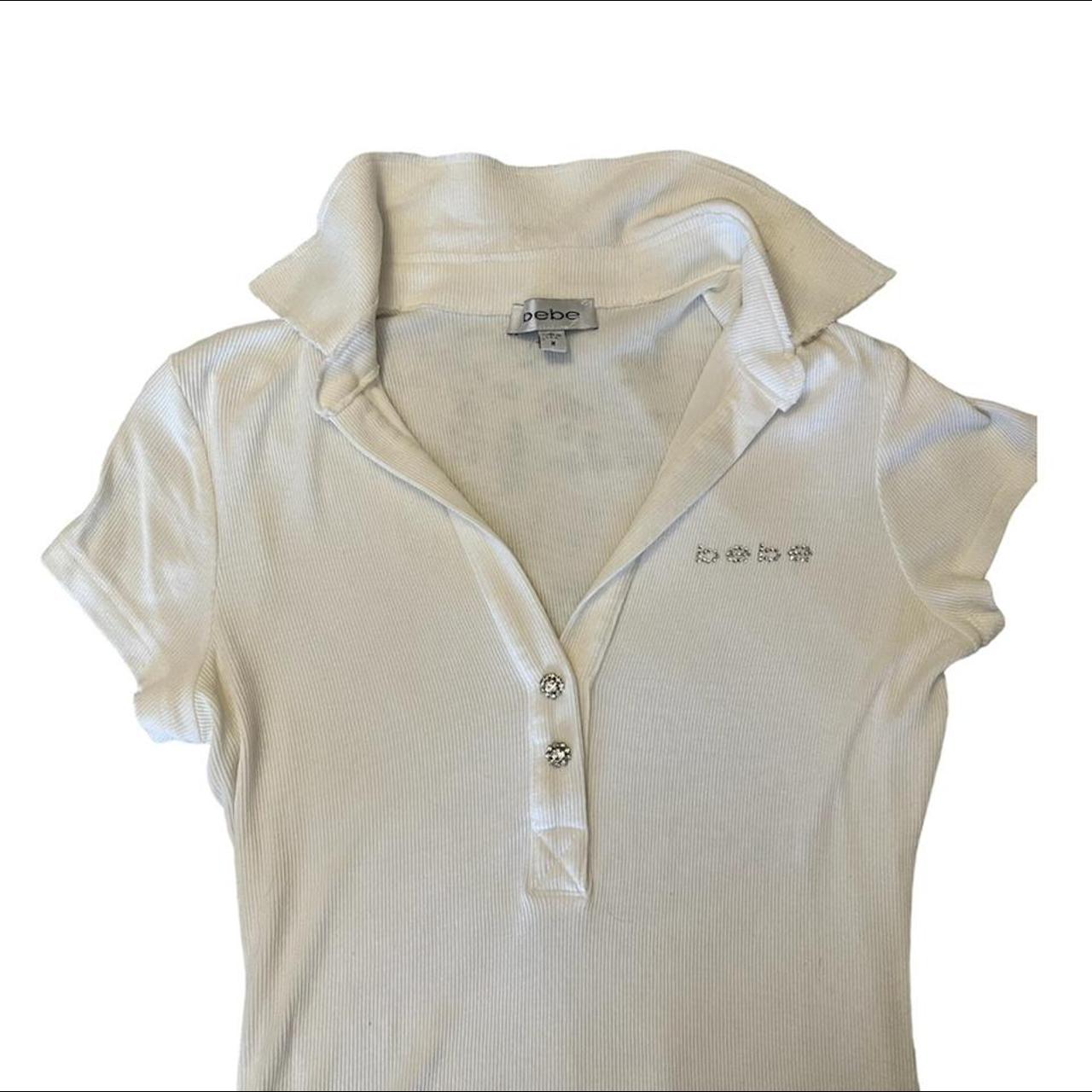 bebe rhinestone polo shirt ★women’s size M ★worn... - Depop