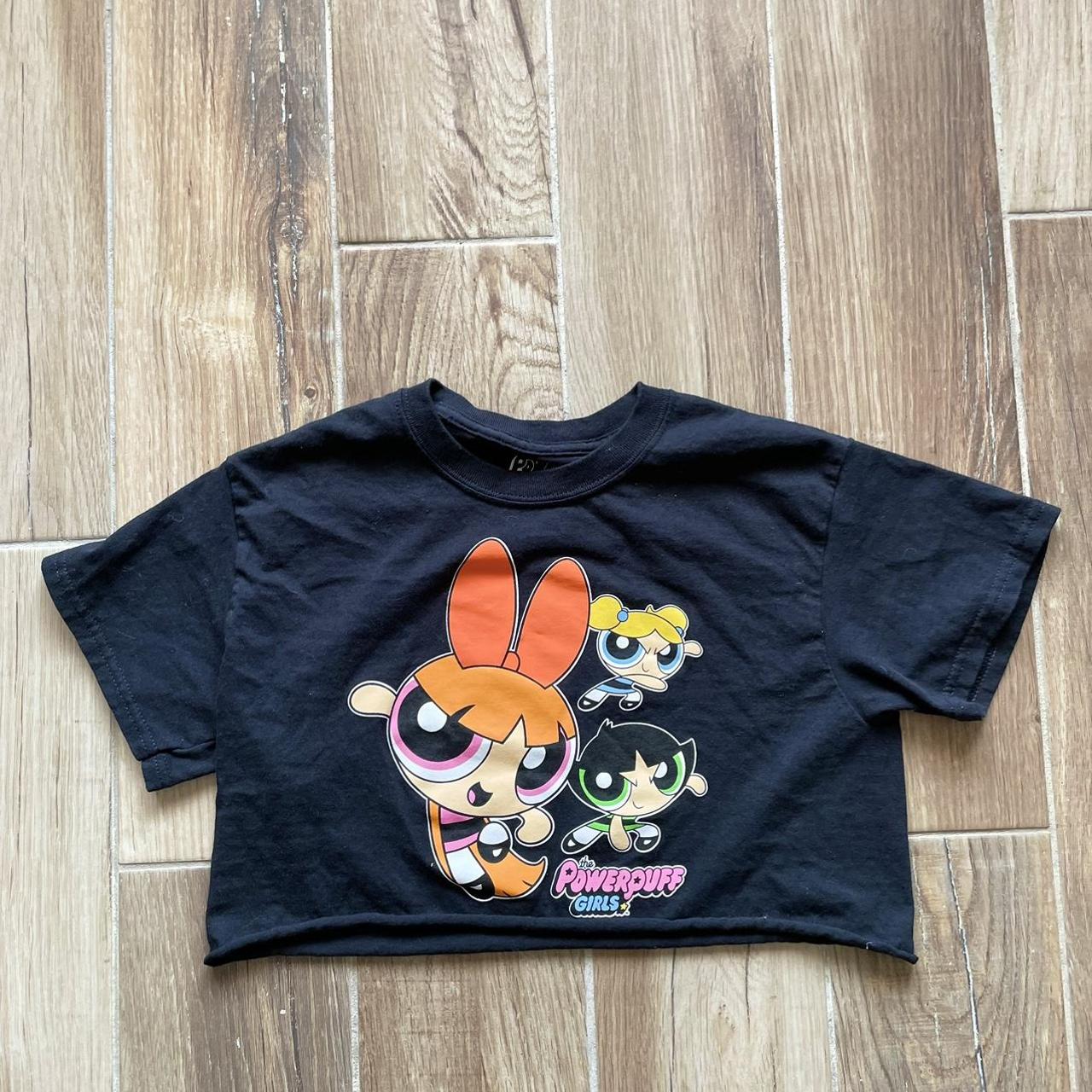 Y2K Power Puff Crop Top Shirt Size: S-M Good... - Depop