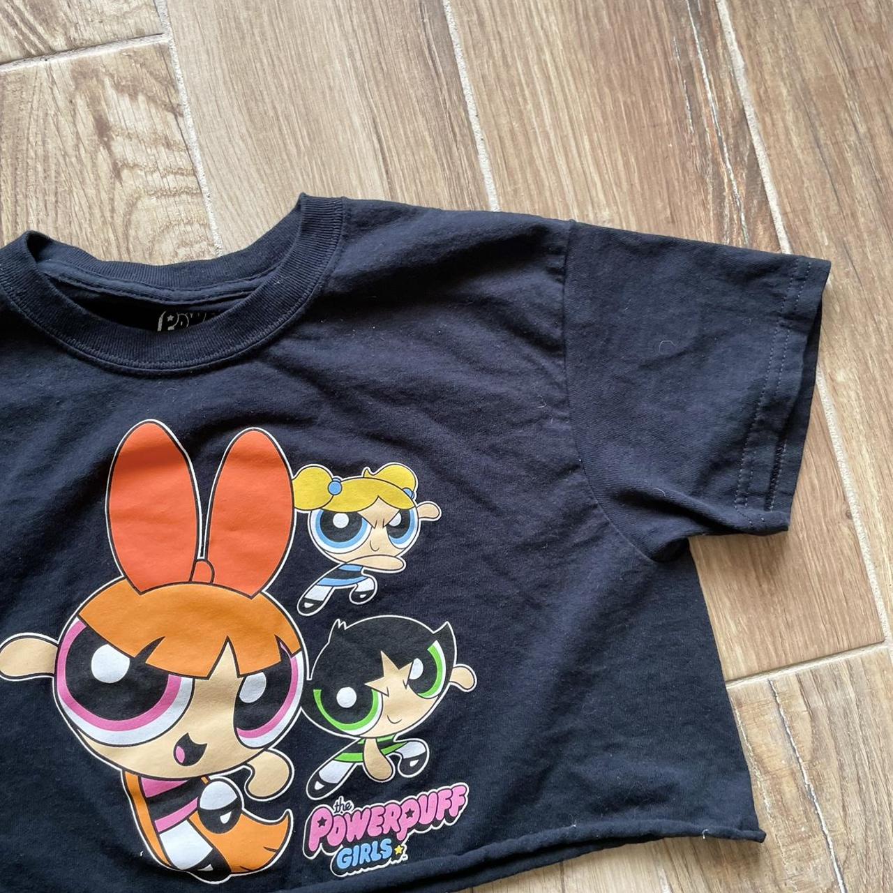 Y2K Power Puff Crop Top Shirt Size: S-M Good... - Depop