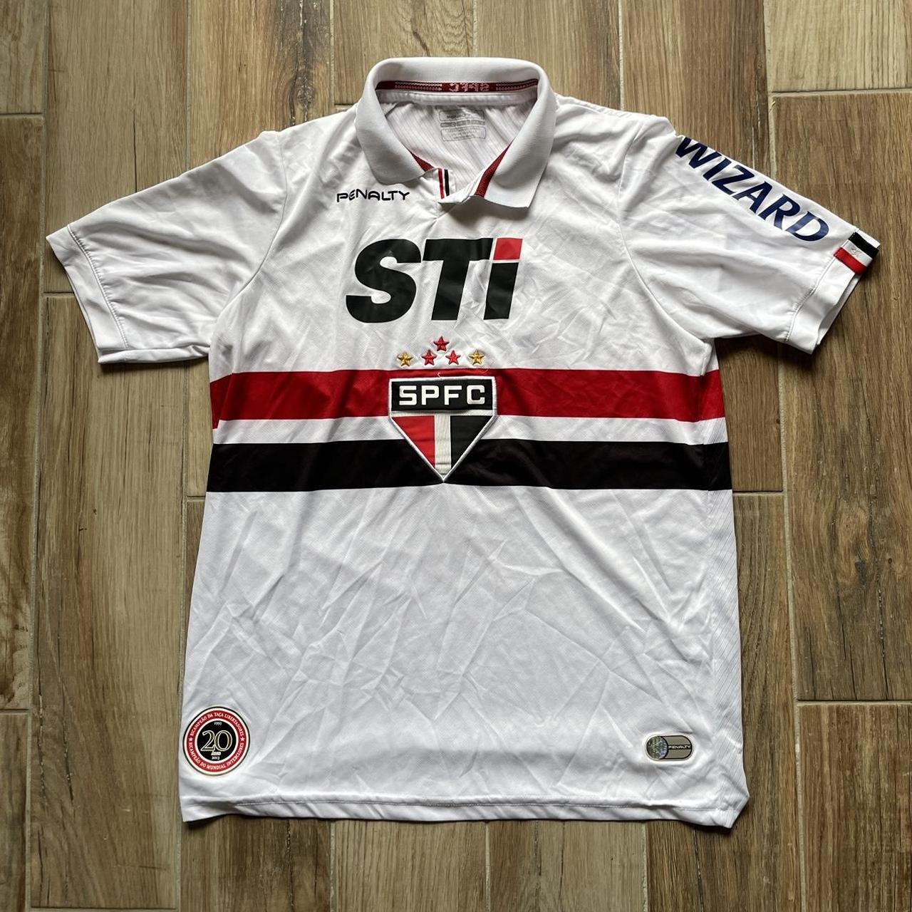 Vintage Mens Soccer Jersey STi SPFC Penalty Wizard... - Depop