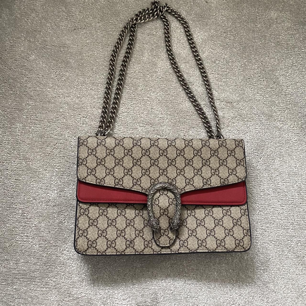 Large gg bag with chain strap and red lining Worn once - Depop