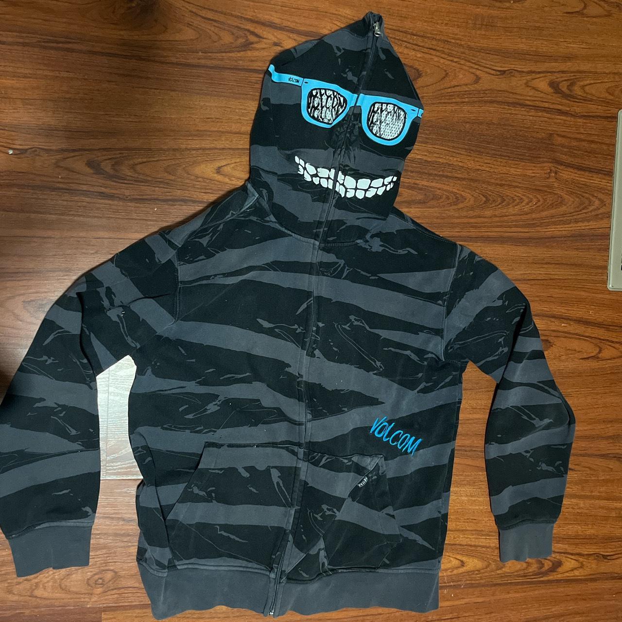 Volcom Zip-Up Face Hoodie - Size L - Depop