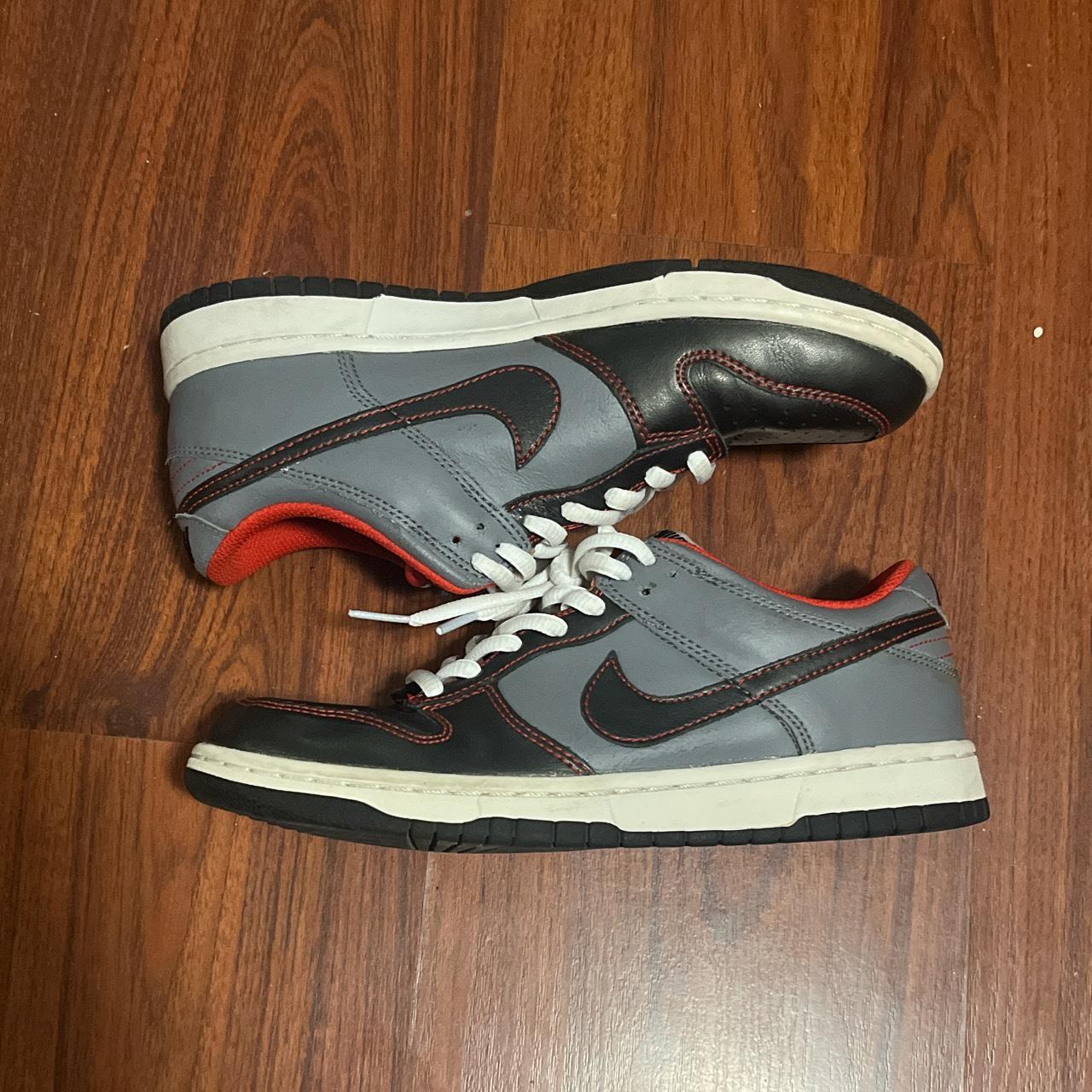 2009 Nike Dunk Low Black Cool Grey Black-Gred/Red... - Depop