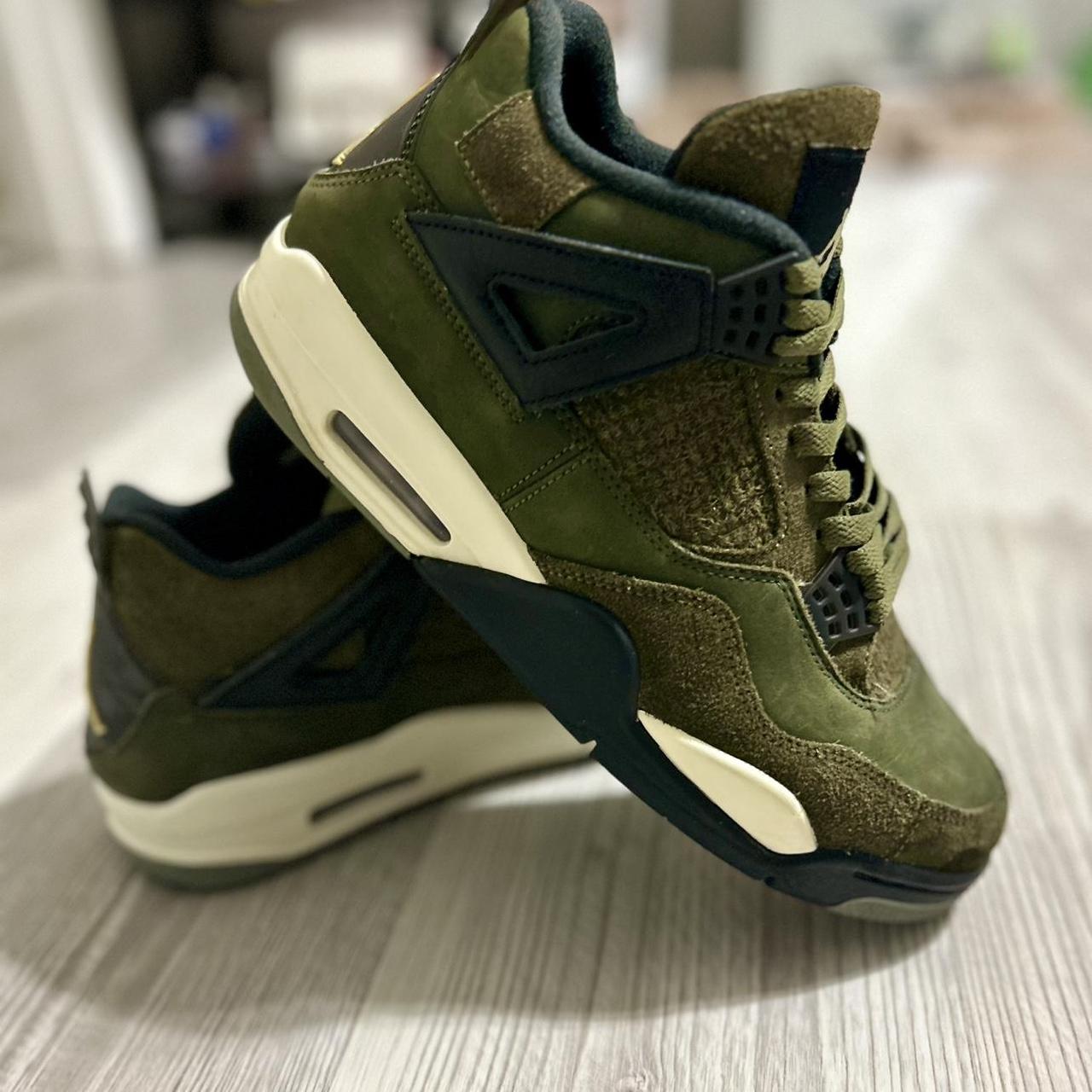 Olive Green Jordan 4s size 10.5 good shape, hardly... | Depop