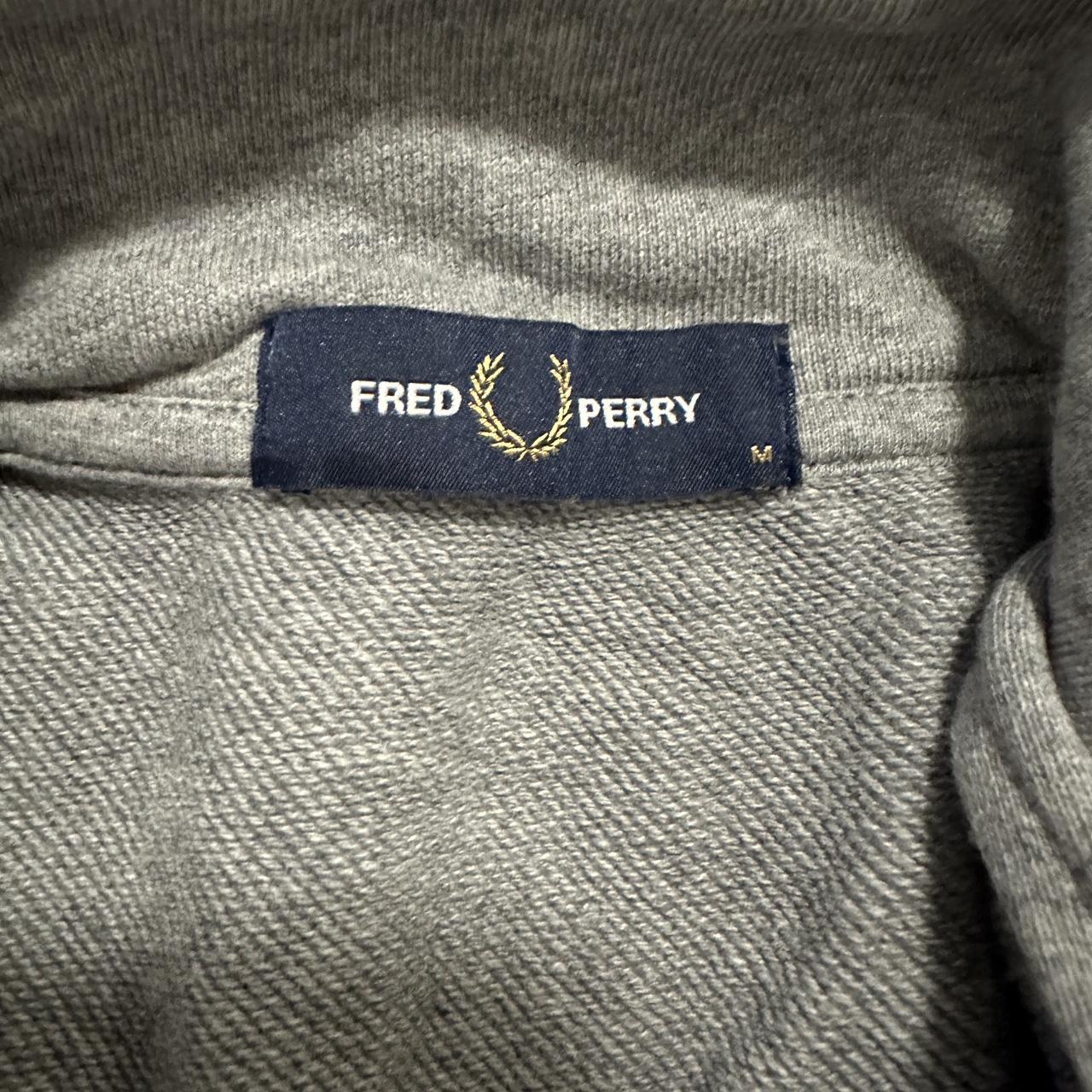 Men’s Grey ‘Fred Perry’ quarter zip sweatshirt size... | Depop