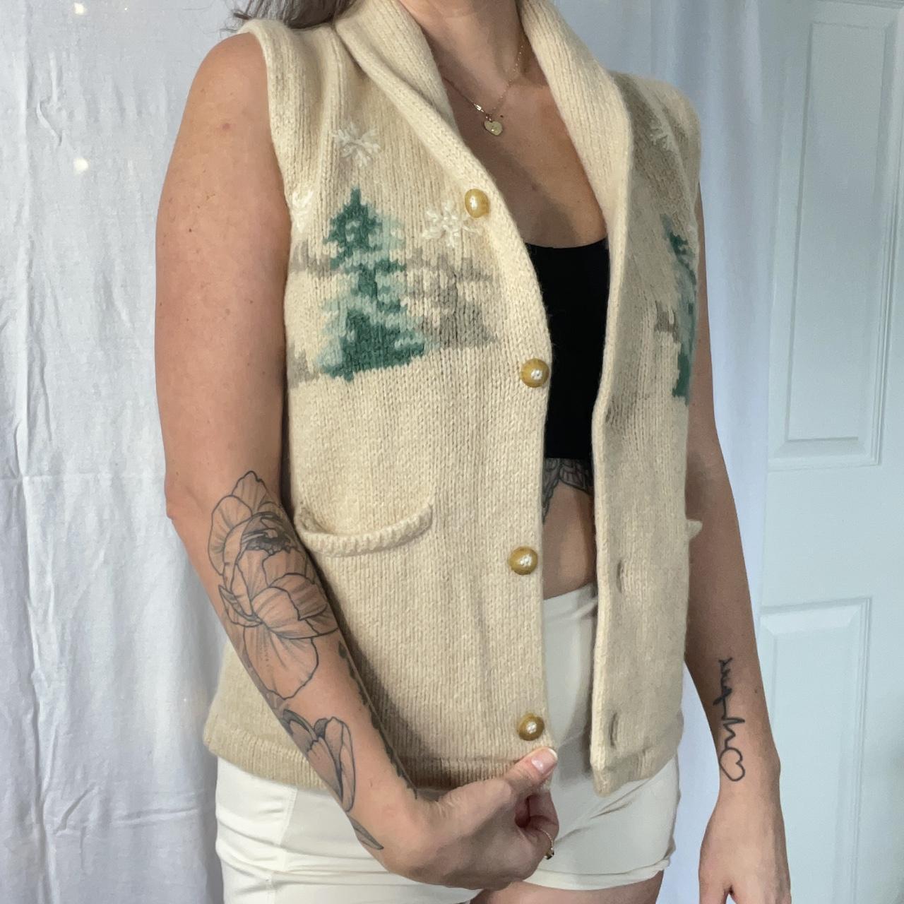 Eddie Bauer Legends Wool Grandma Vest Size:... - Depop