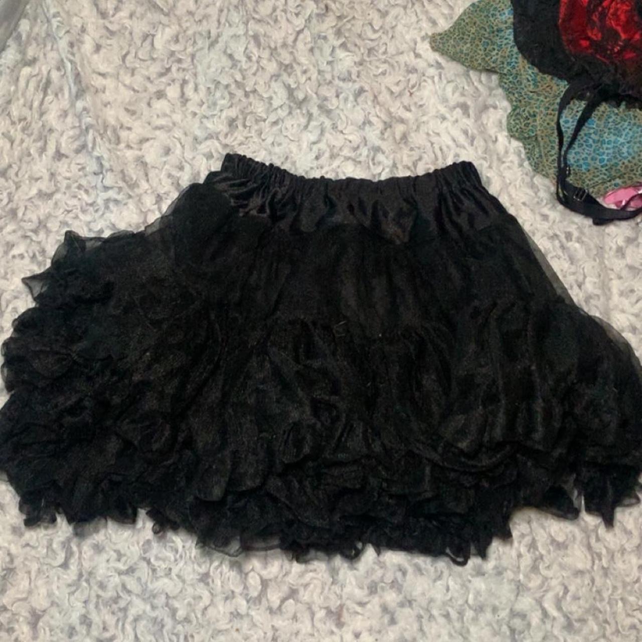 Black Emo Lolita Frilly Tutu Skirt (OSFM) Ultimate... | Depop