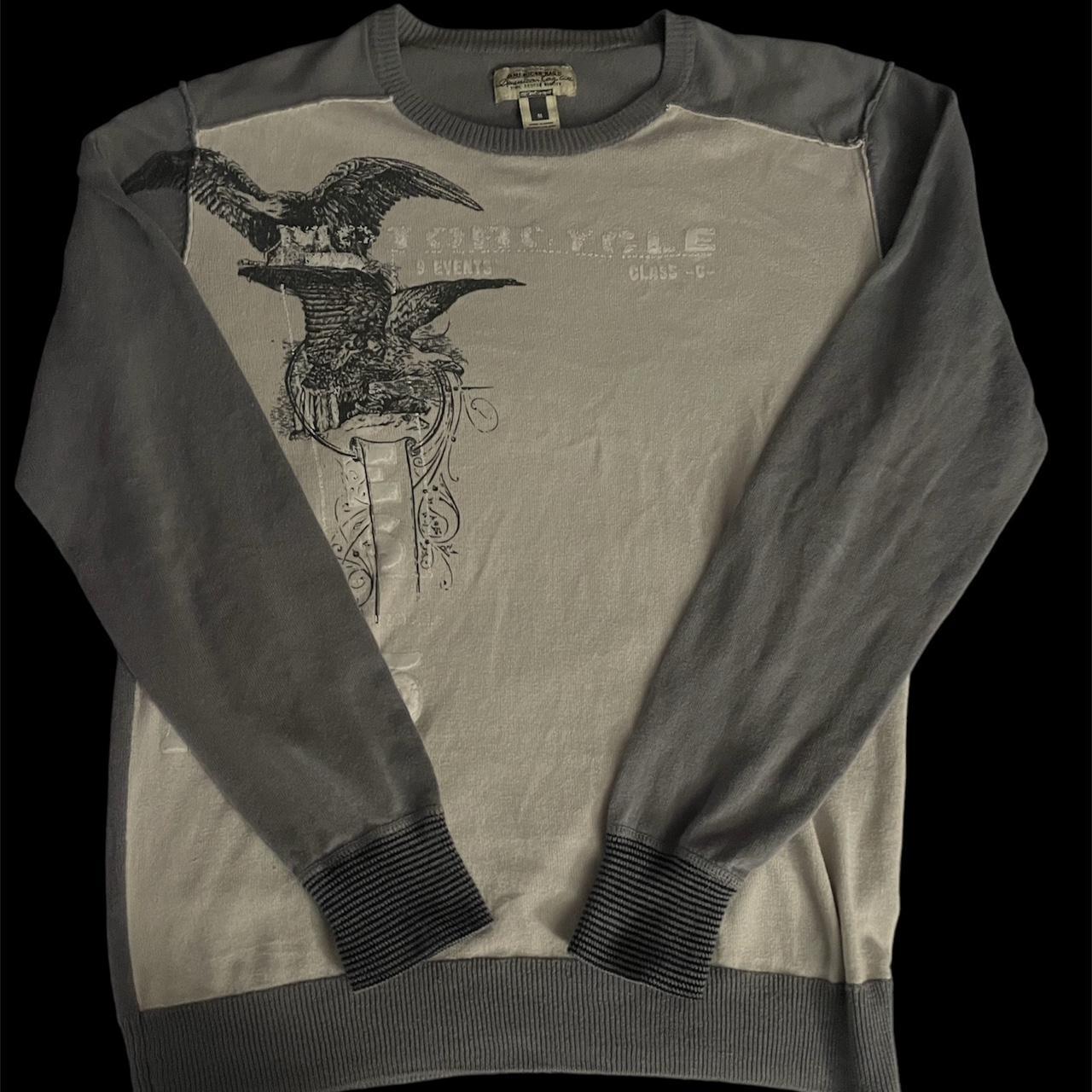 American Rag Cie Women's Cream and Grey Shirt | Depop