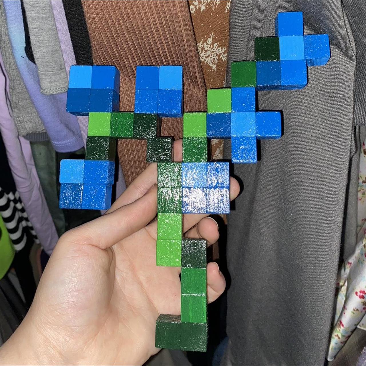 Blue Orchid Wooden Minecraft Flower Decoration! hand... - Depop